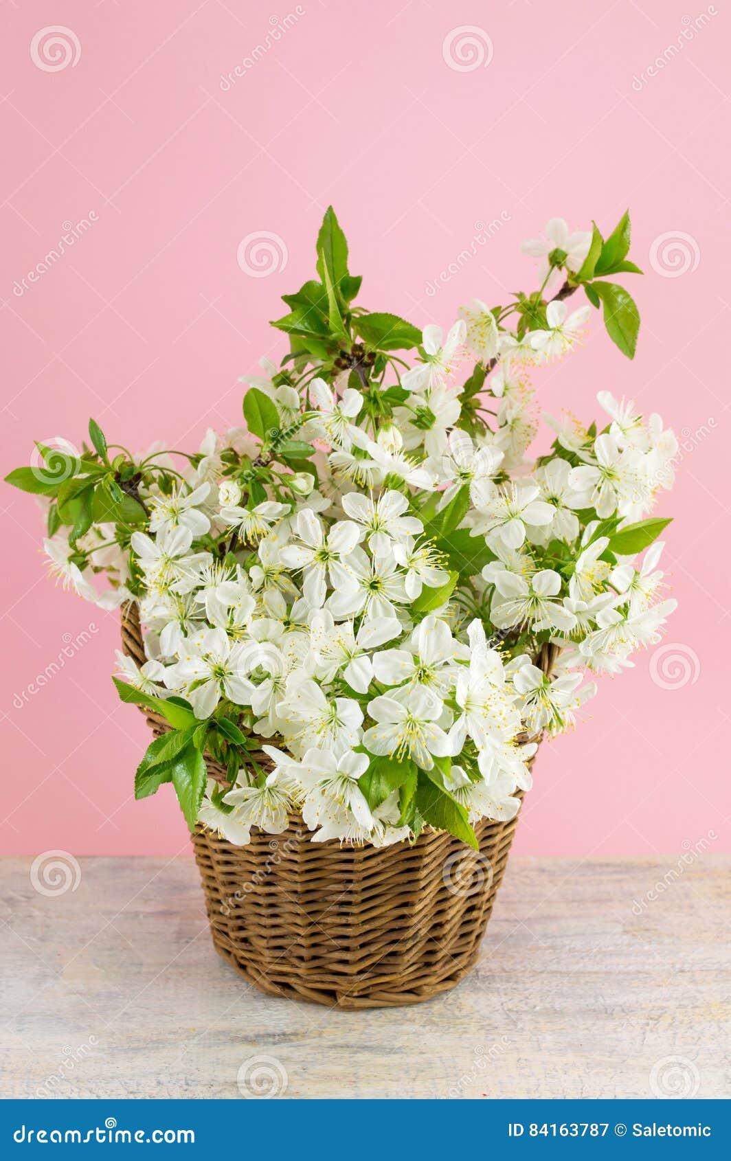 Spring Flowers Bouquet on Pink Background Stock Image - Image of spring ...