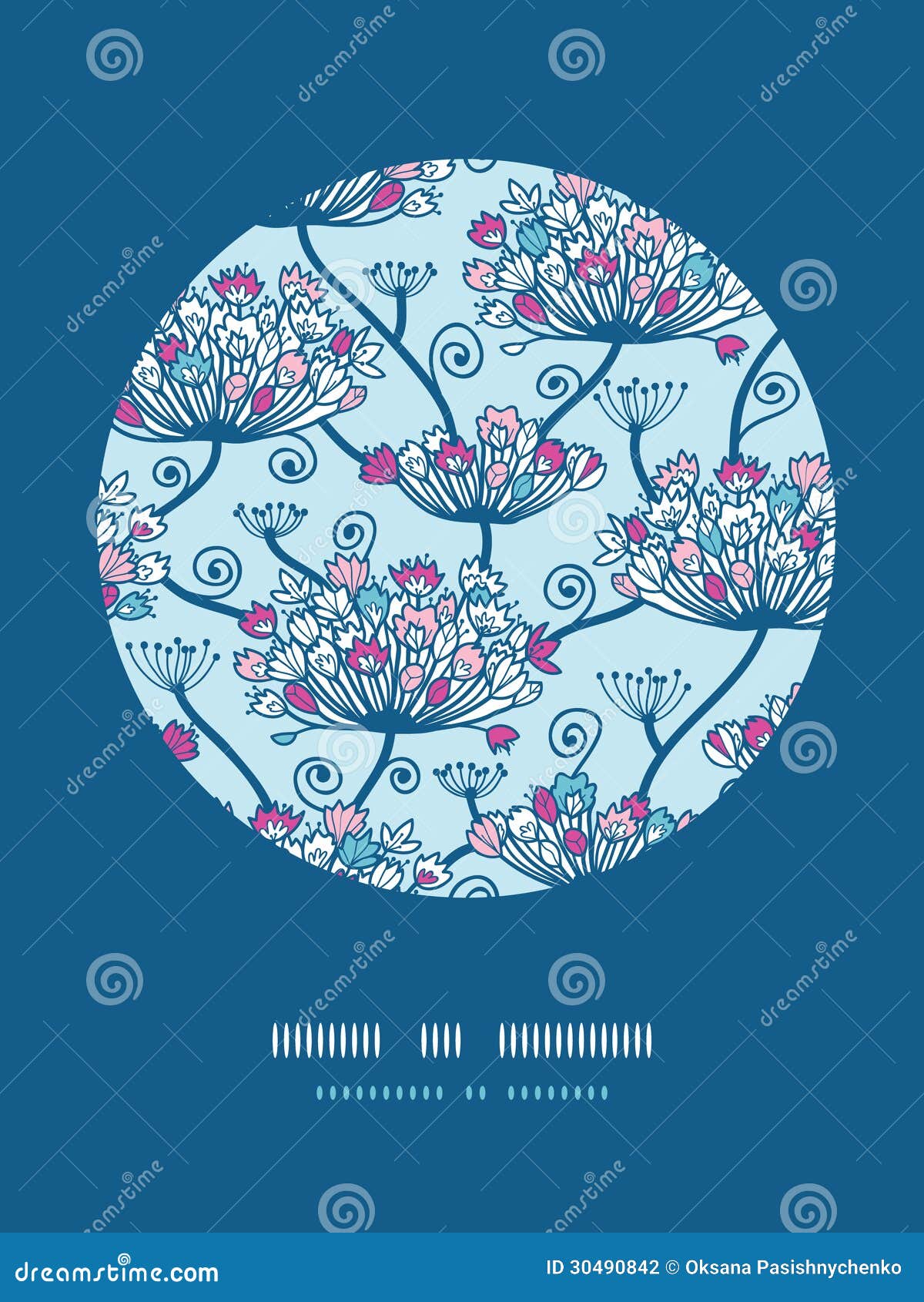 Spring Flowers Circle Decor Pattern Background Stock Vector ...