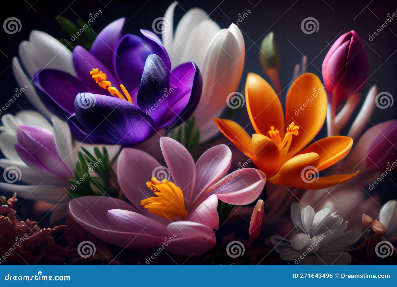 Spring Flowers Close-up Detail. Generative AI Stock Illustration ...
