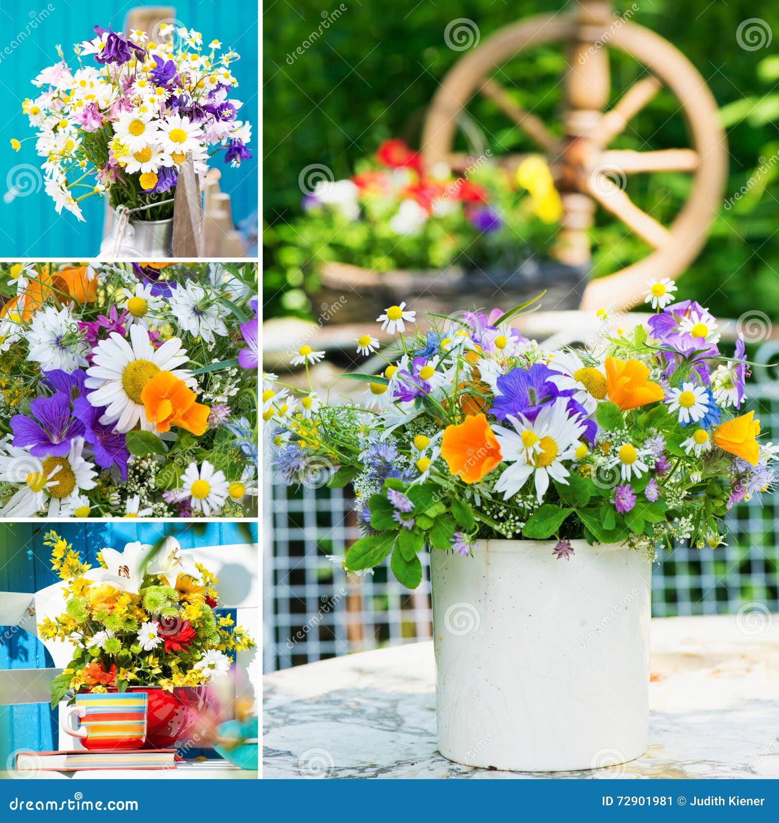 Spring flowers collage stock image. Image of flower, summer - 72901981