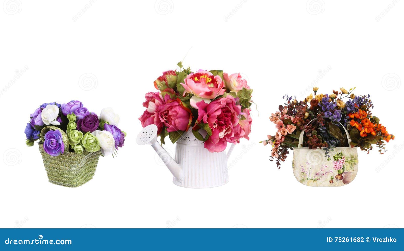 Spring Flowers Decor Set Isolated Stock Photo - Image of gardening ...
