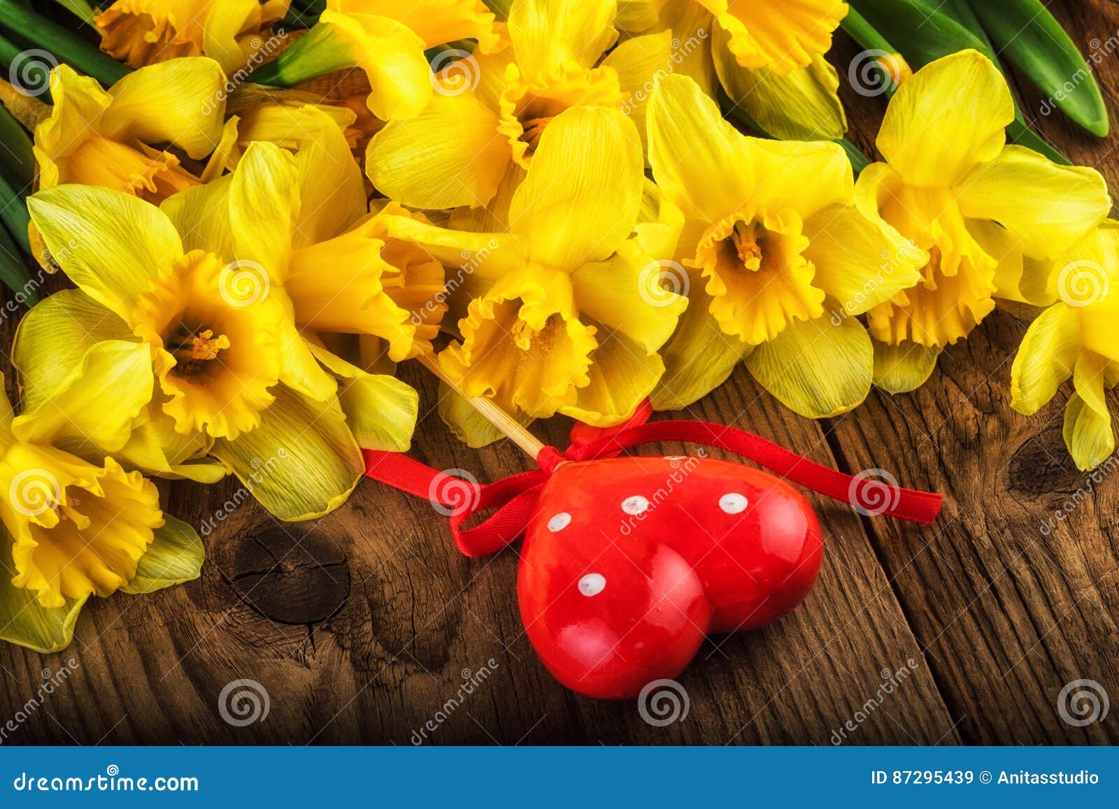 Spring Flowers Easter Decoration Vintage Style Stock Image - Image of ...