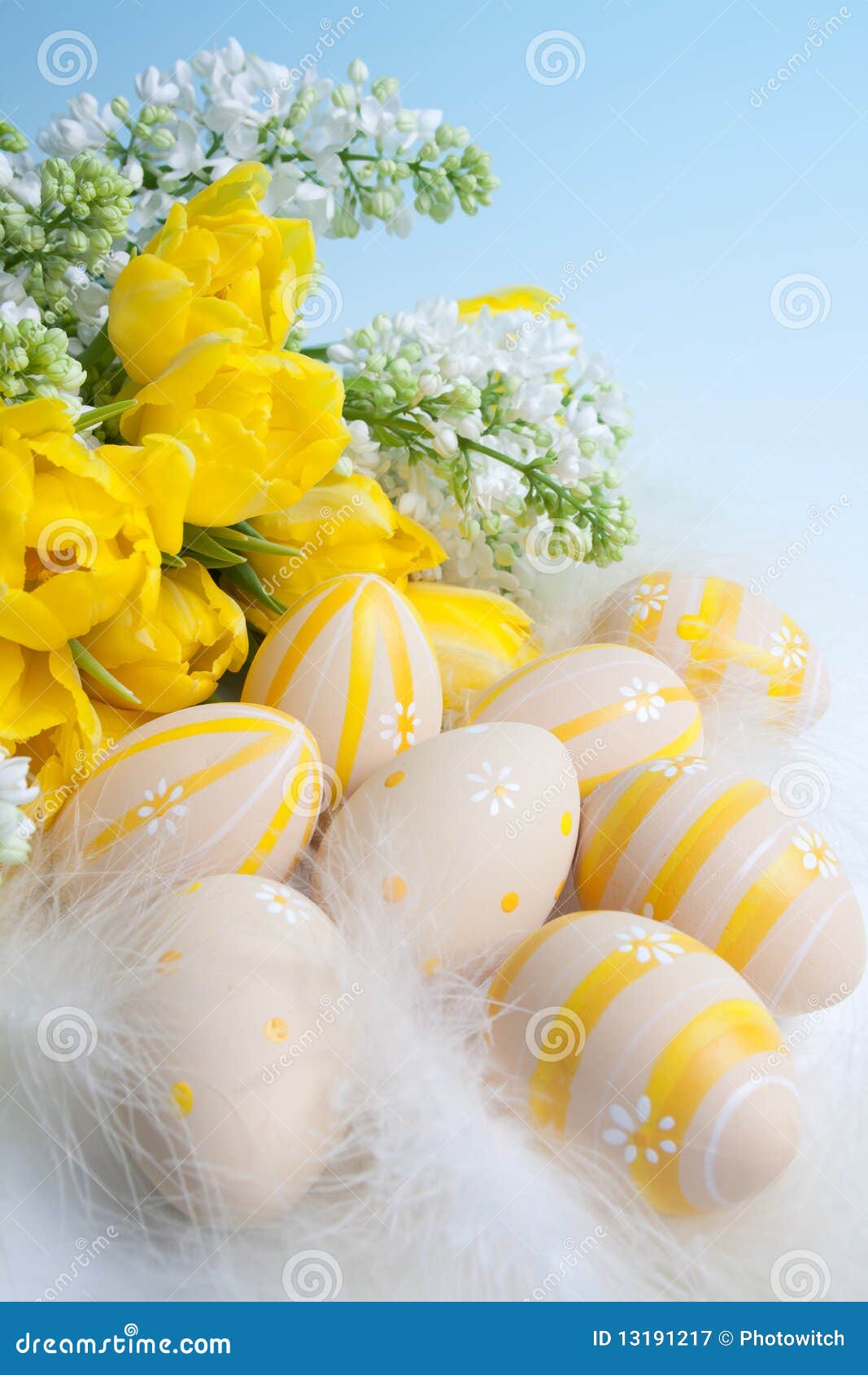 Spring flowers and eggs stock image. Image of springtime - 13191217