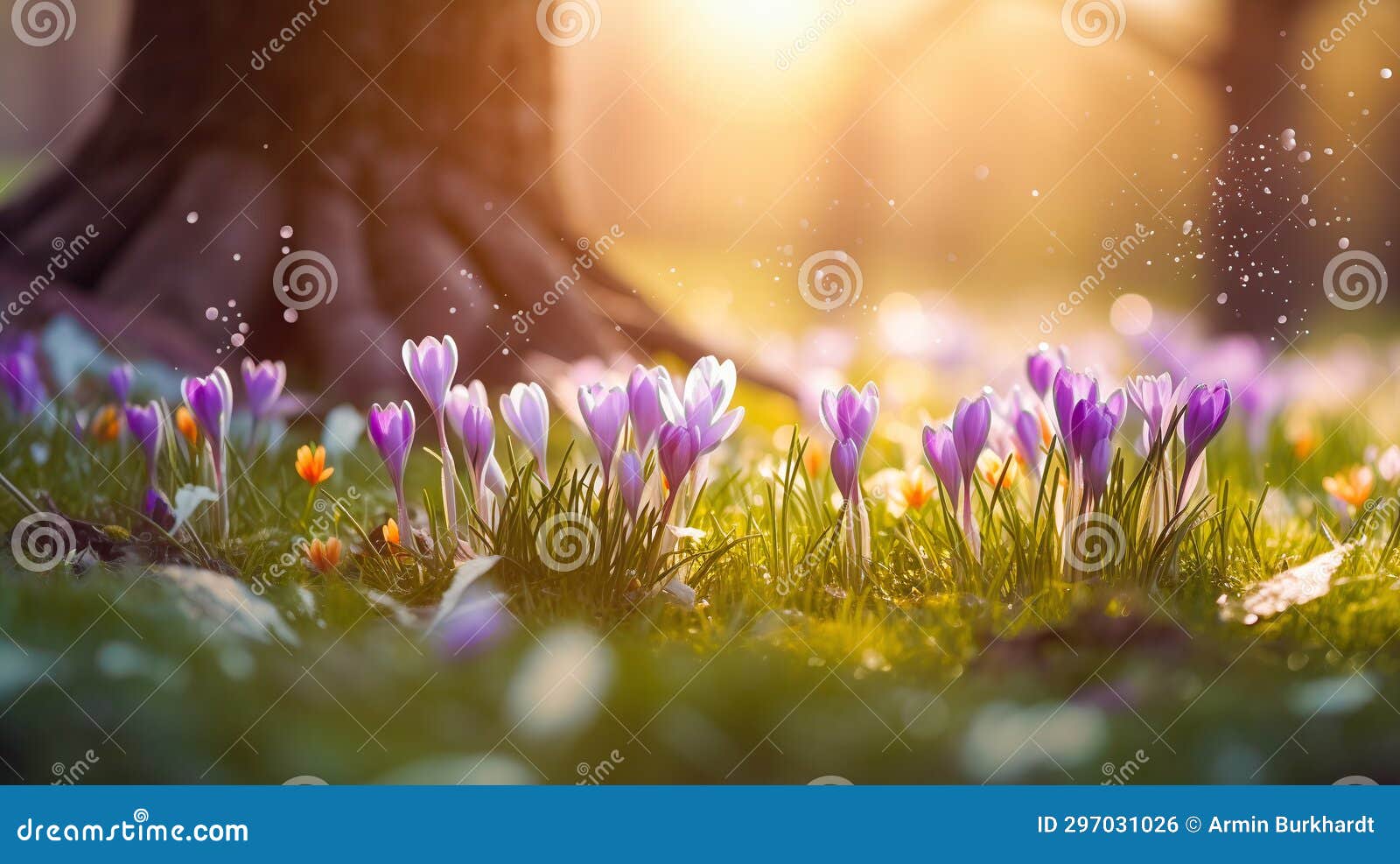 Spring Flowers in the Grass Stock Illustration - Illustration of flower ...