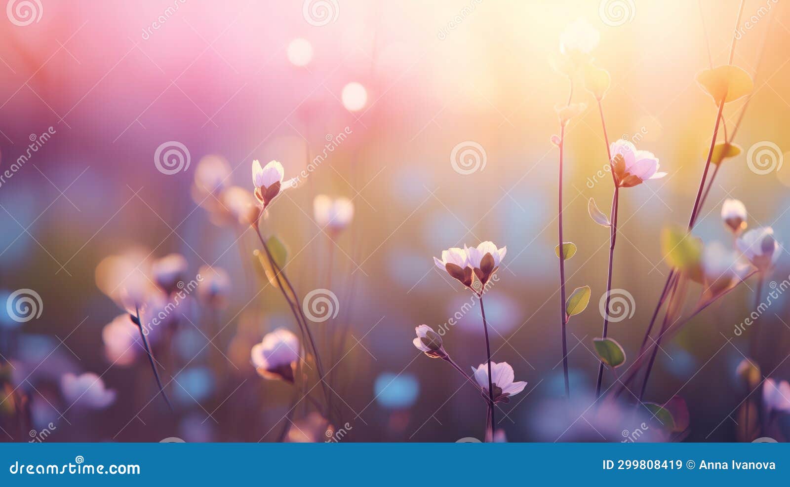 Spring Flowers Grass Plants Nature, Spring Macro Background Stock ...
