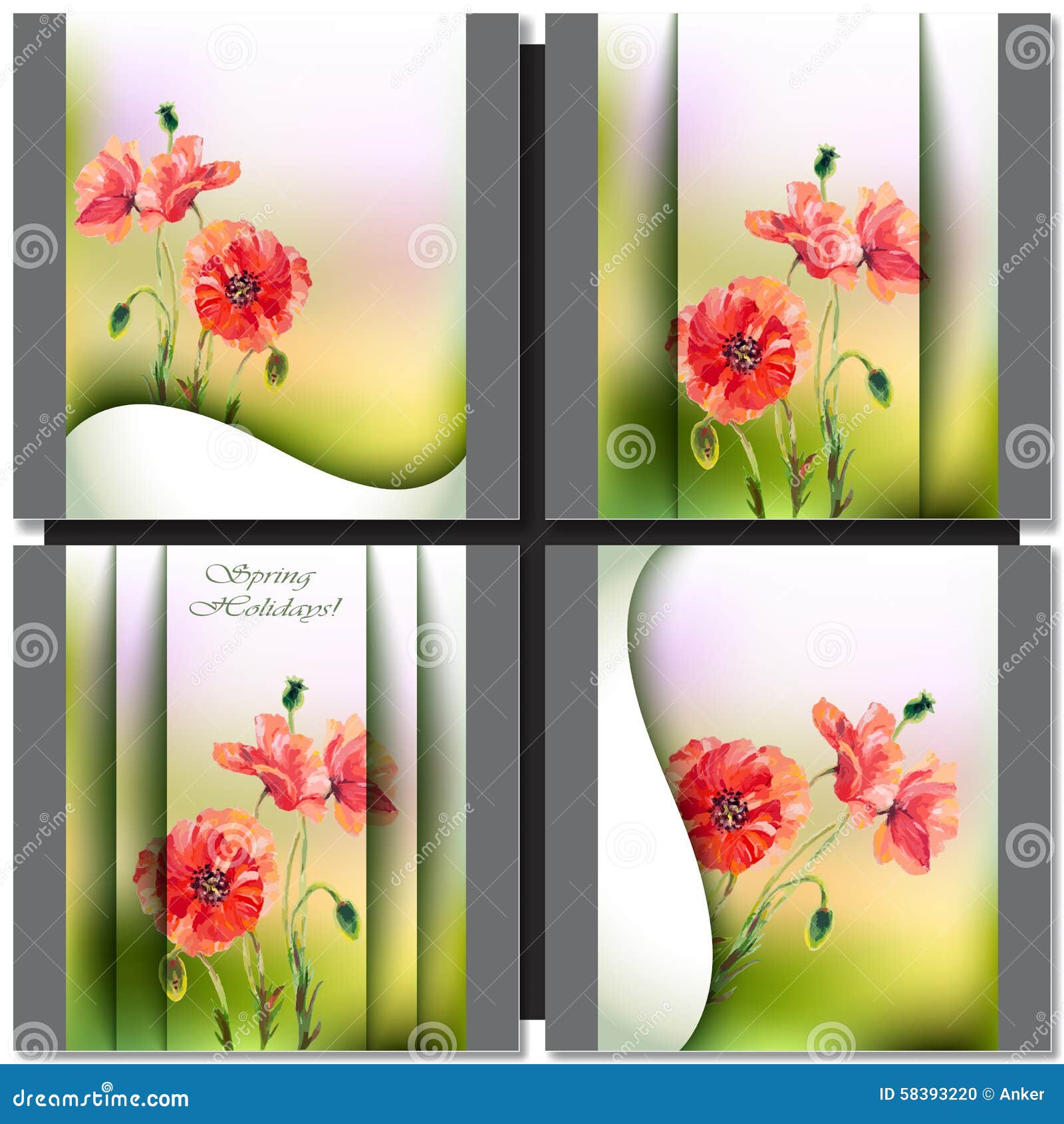 Spring Flowers Invitation Card Stock Vector - Illustration of ...