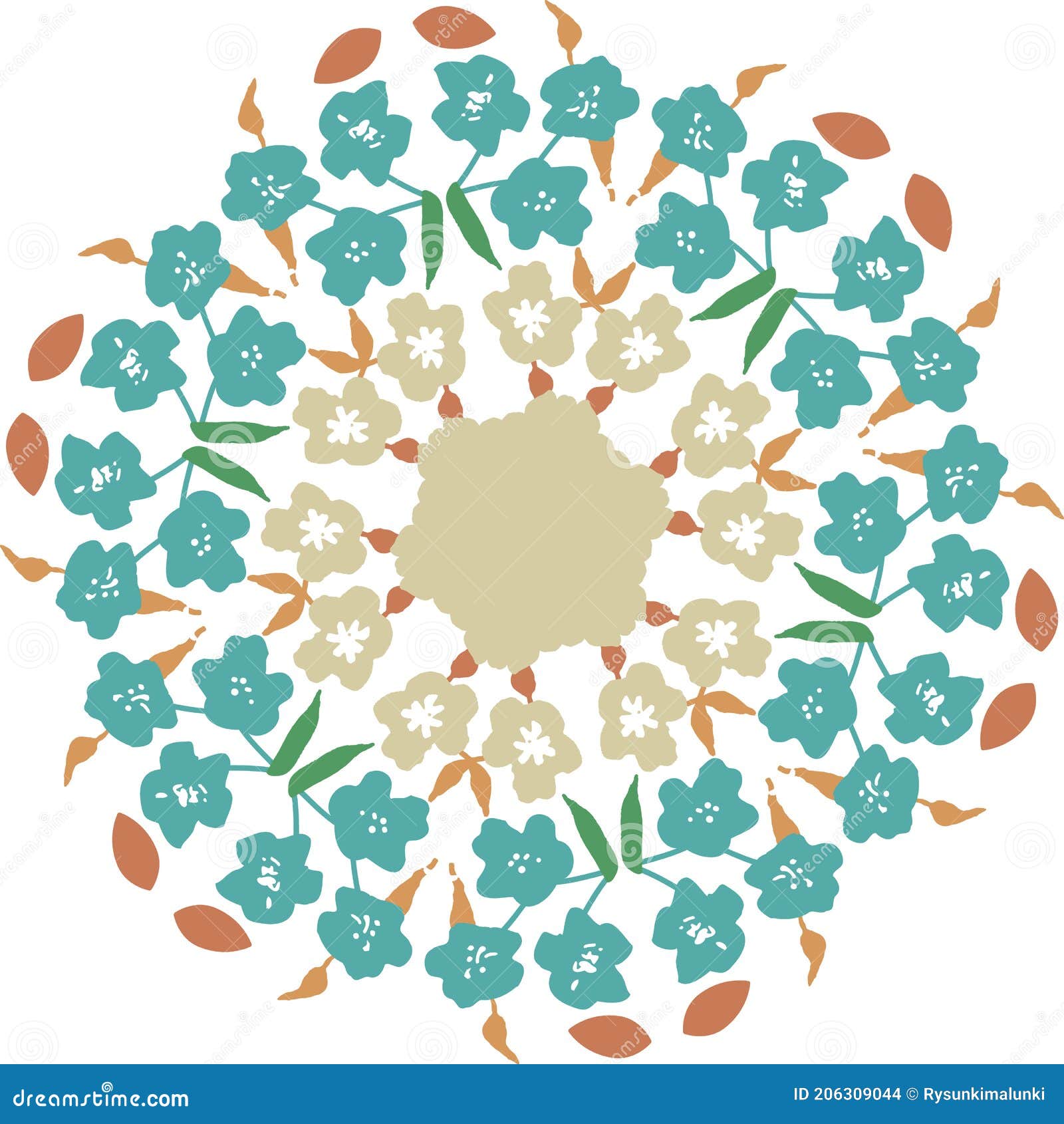 Spring Flowers Mandala Vector Illustration Stock Vector - Illustration ...
