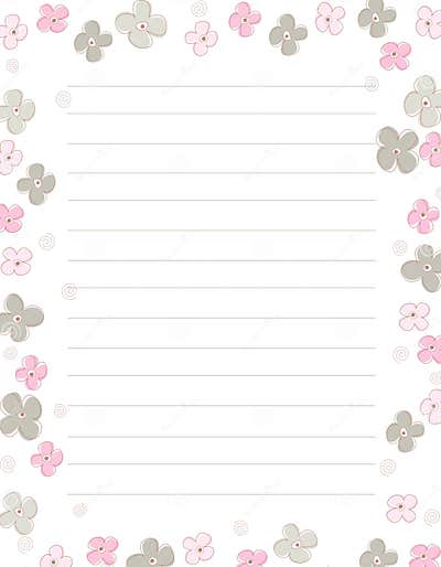 Spring flowers note paper stock illustration. Illustration of design ...