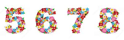 Spring Flowers NUMBERS 5678 Stock Vector - Illustration of romance ...