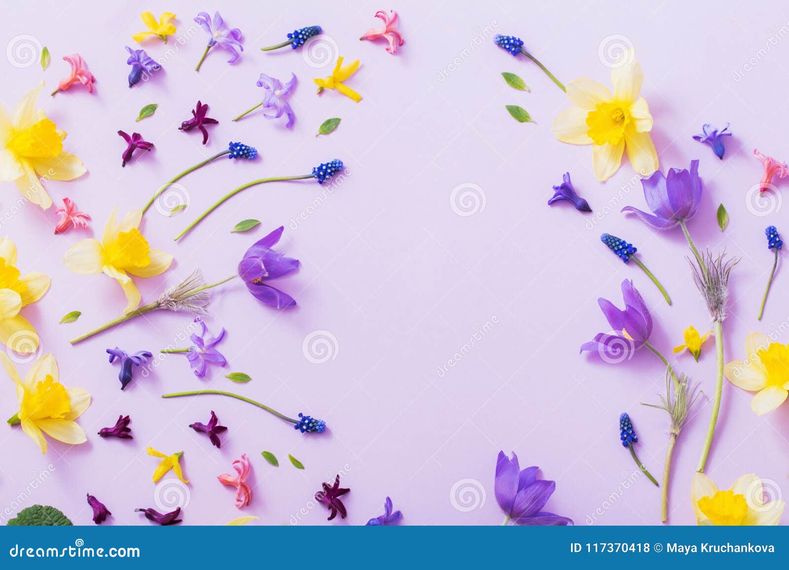 Spring Flowers on Paper Background Stock Photo - Image of herb ...