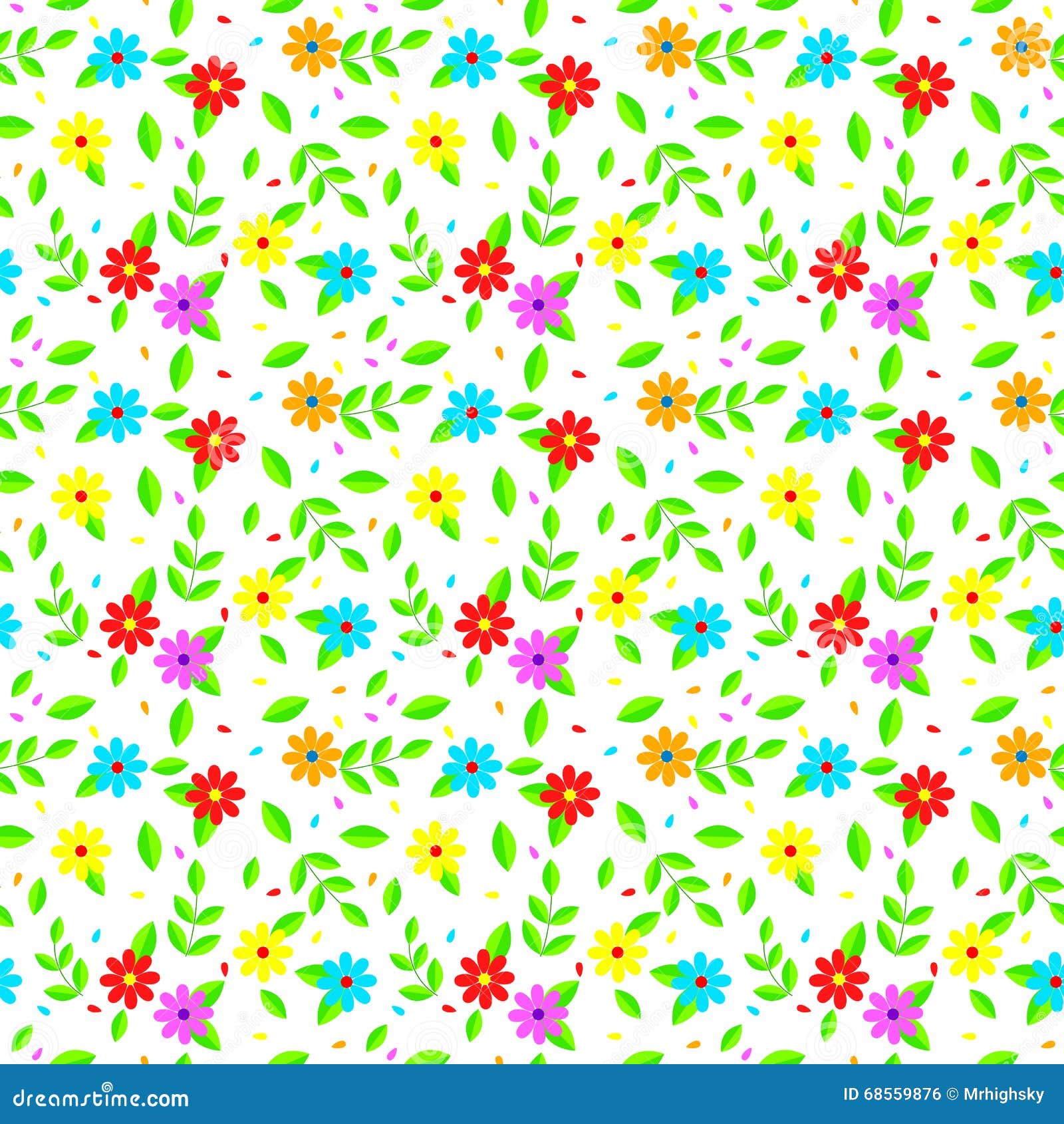 Spring flowers pattern stock vector. Illustration of textile - 68559876
