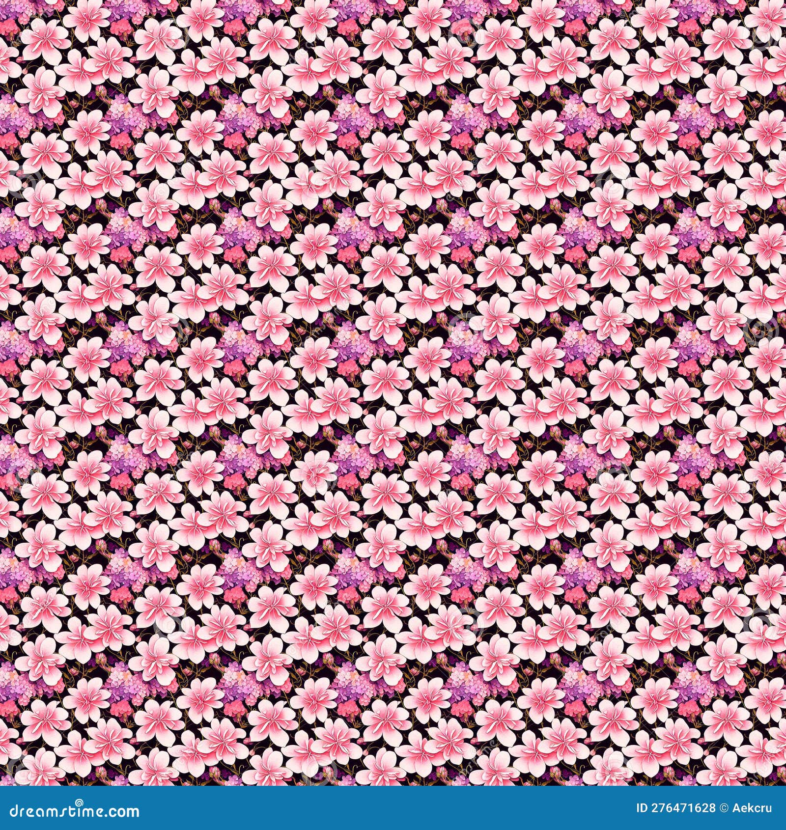 A Spring Flowers Pattern is a Graphic Design Element Composed of ...