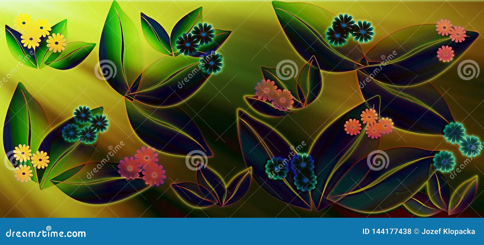 Spring Flowers Pattern, Graphic Floral Motive. Graphic Flowers. Stock ...