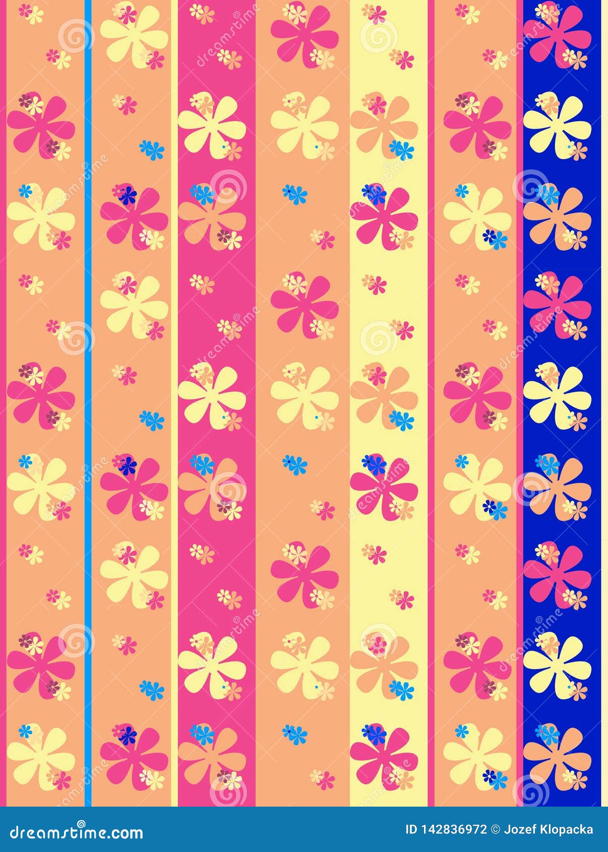 Spring Flowers Pattern, Graphic Floral Motive. Vector Illustration Eps ...