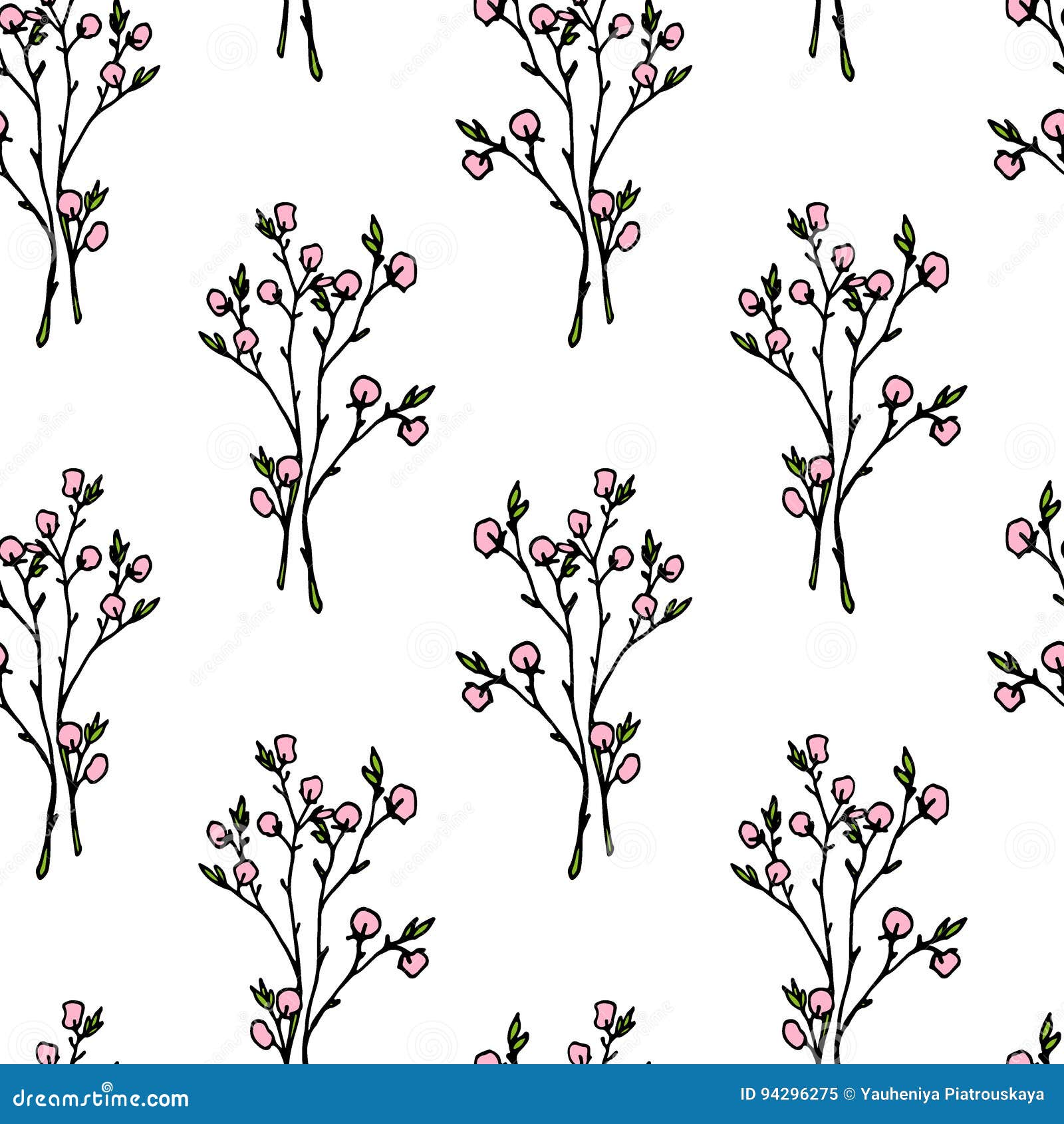 Spring flowers pattern stock vector. Illustration of design - 94296275