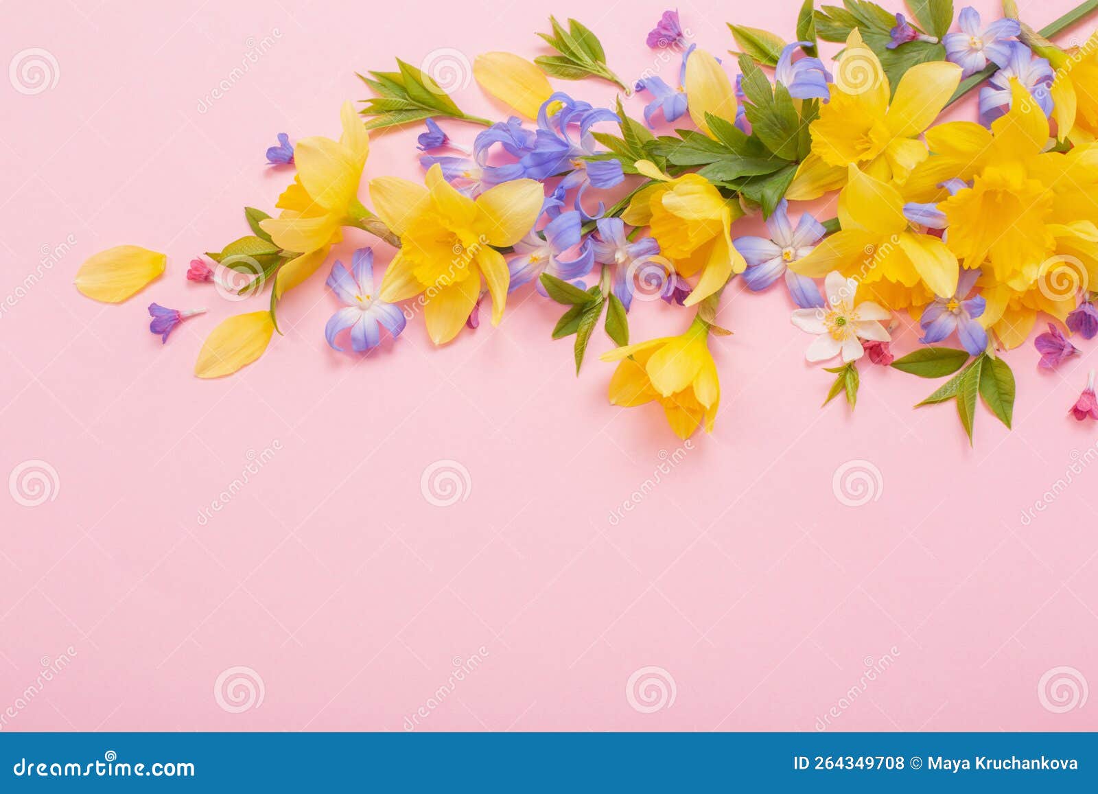 Flowers on Pink Papper Background Stock Photo - Image of bouquet ...