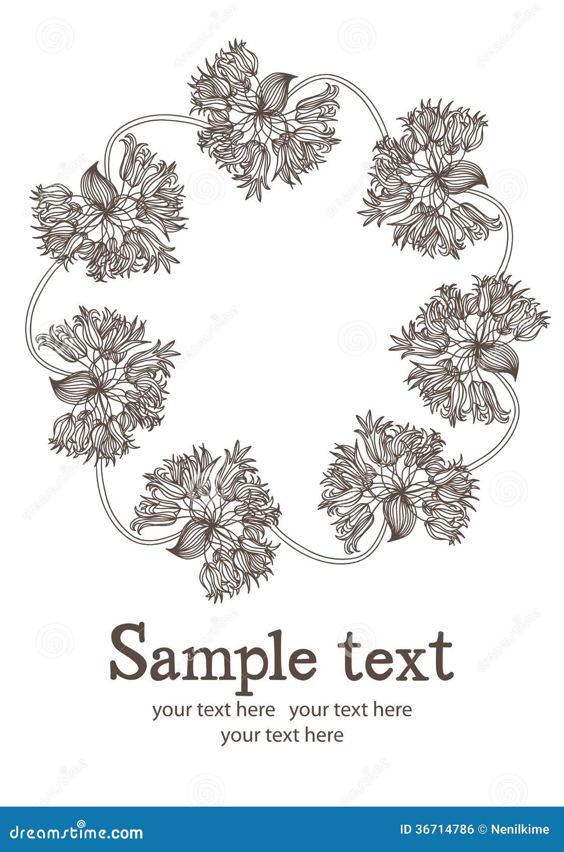 Spring Flowers Round Design Card Stock Vector - Illustration of poster ...