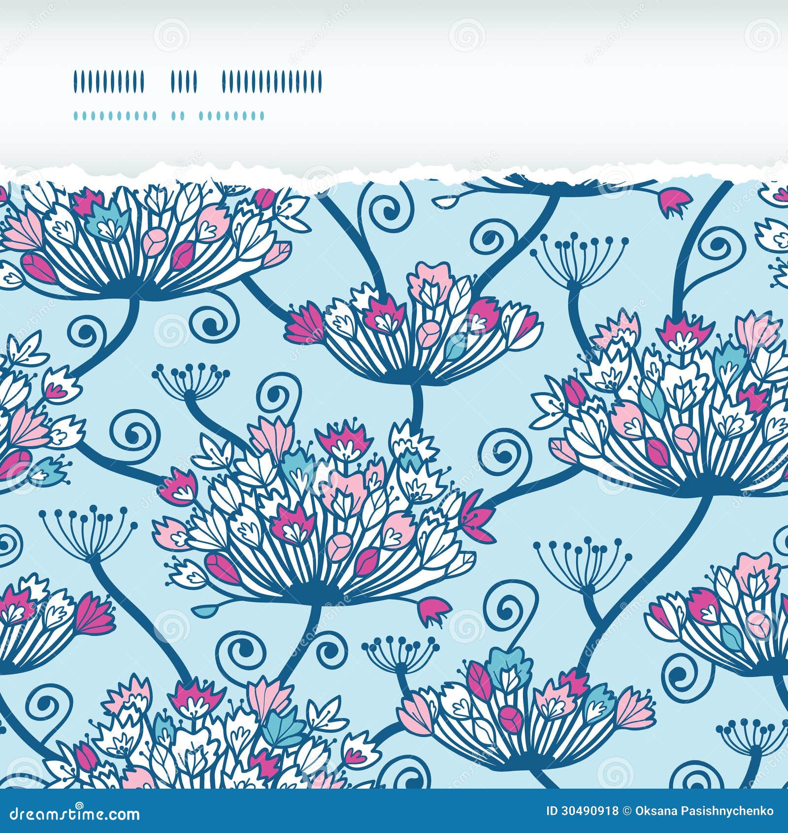 Spring Flowers Seamless Horizontal Torn Pattern Stock Vector ...