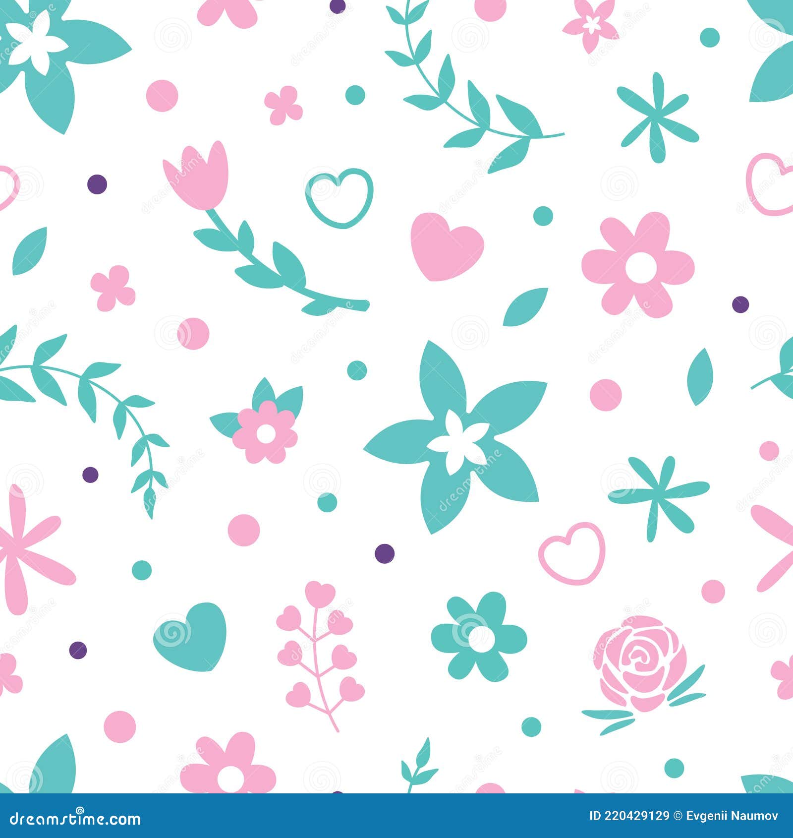 Spring Flowers Seamless Pattern, Background, Wallpaper, Textile ...