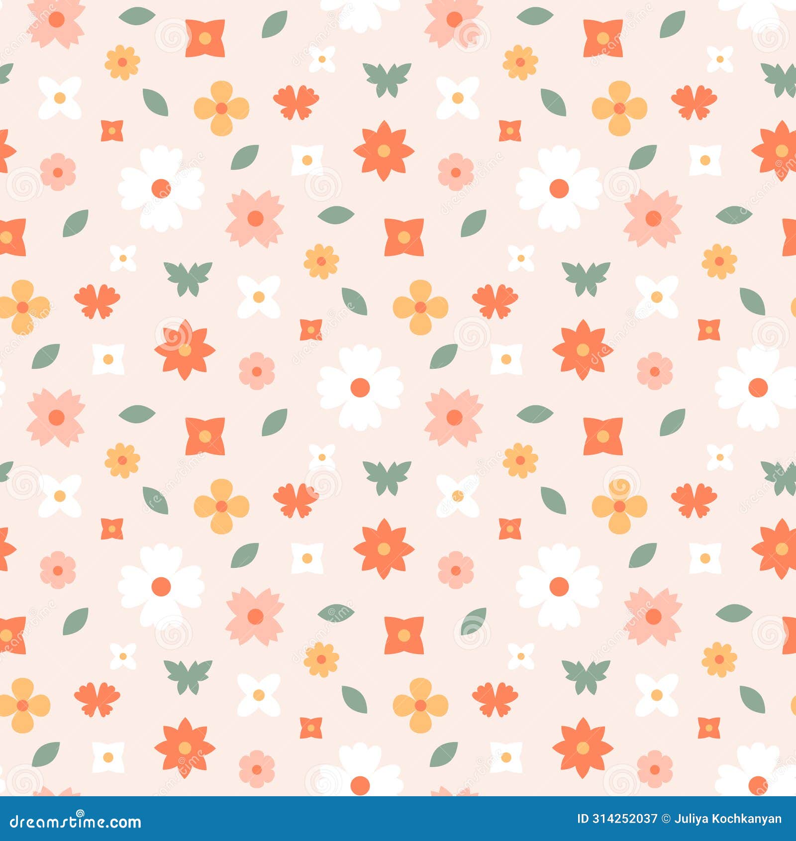 Spring Flowers Seamless Pattern Vector Stock Illustration - Illustration of flower, nature ...