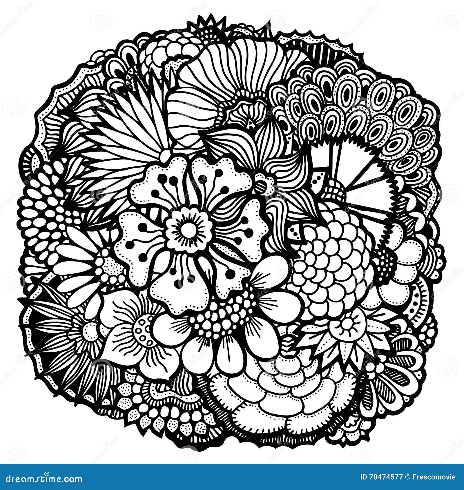 Spring flowers set stock vector. Illustration of monochrome - 70474577