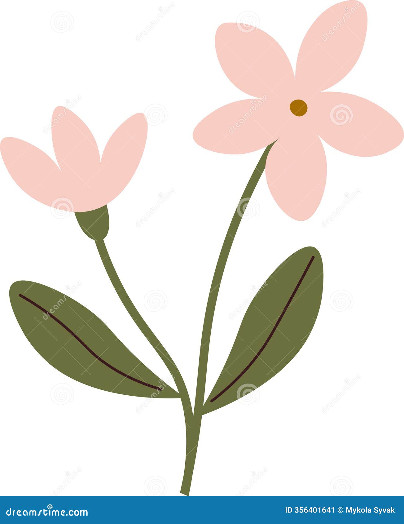 Spring Flowers on Stem stock illustration. Illustration of nature ...