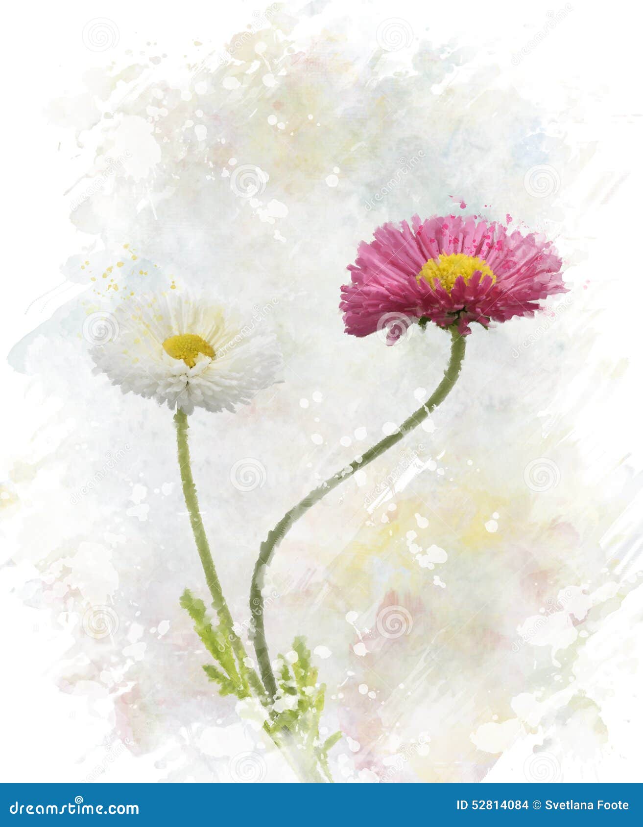 Spring Flowers Watercolor stock illustration. Illustration of artwork ...