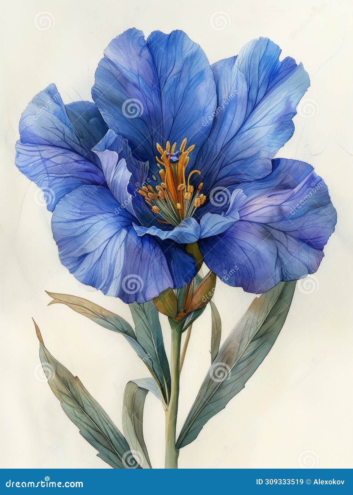 Spring Flowers Watercolor Isolation Generative AI Stock Illustration ...