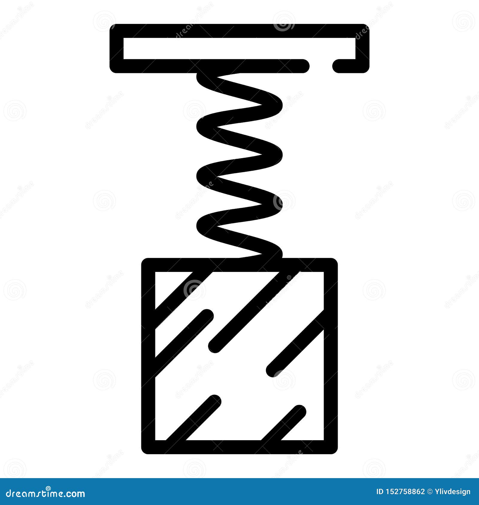 Spring Force Icon, Outline Style Stock Vector - Illustration of cube ...