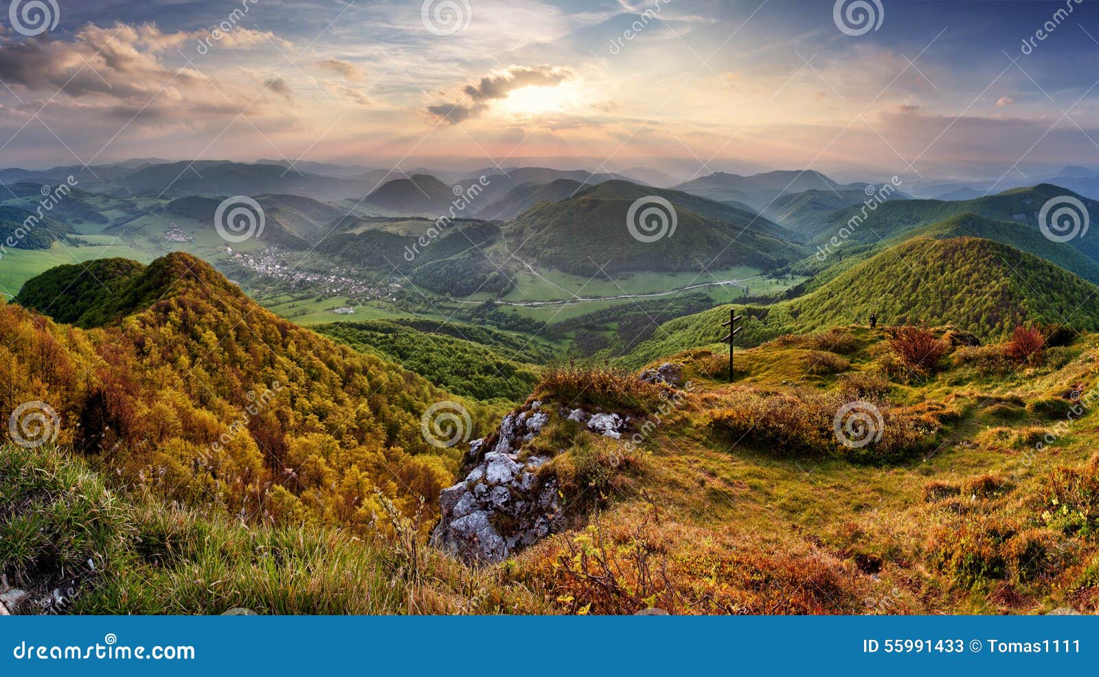 Spring Forest Mountain Landscape, Slovakia Stock Image - Image of blue ...