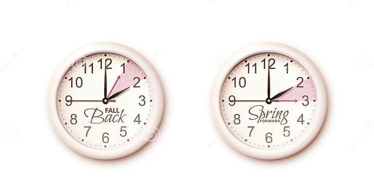 Spring Forward and Fall Back. Daylight Saving Time Ends Stock Vector ...