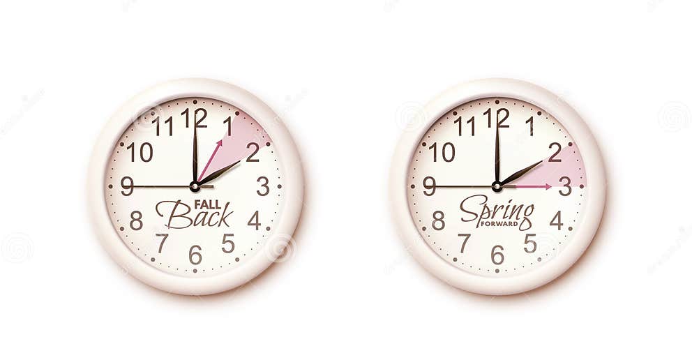 Spring Forward and Fall Back. Daylight Saving Time Ends Stock Vector ...
