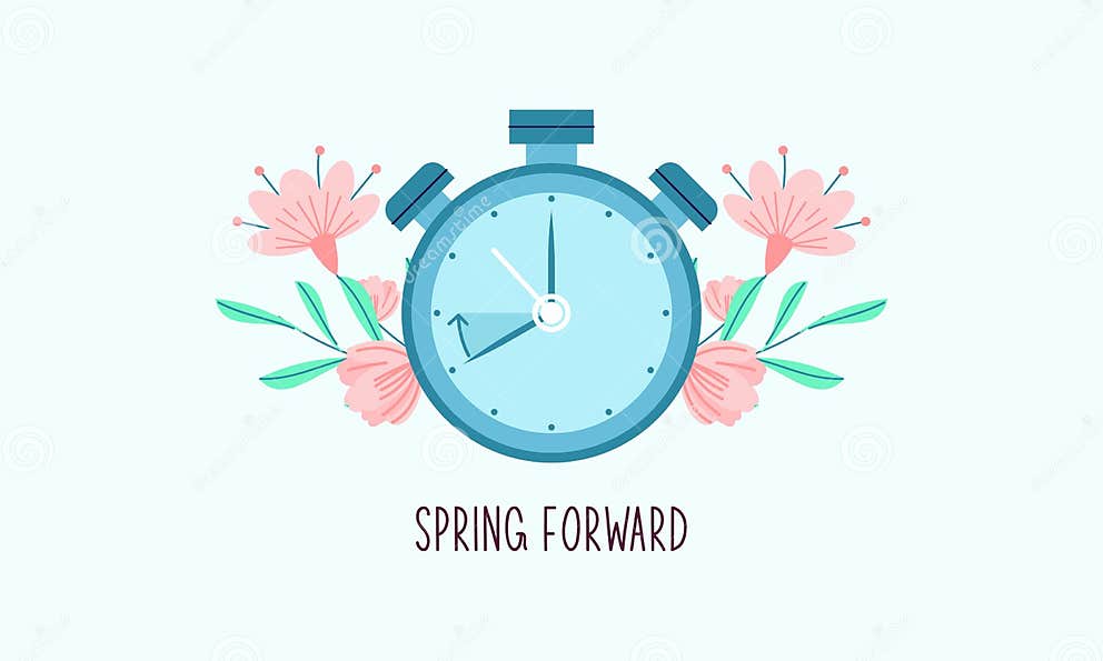 Spring Forward Fall Back Illustration with Clock Stock Illustration ...