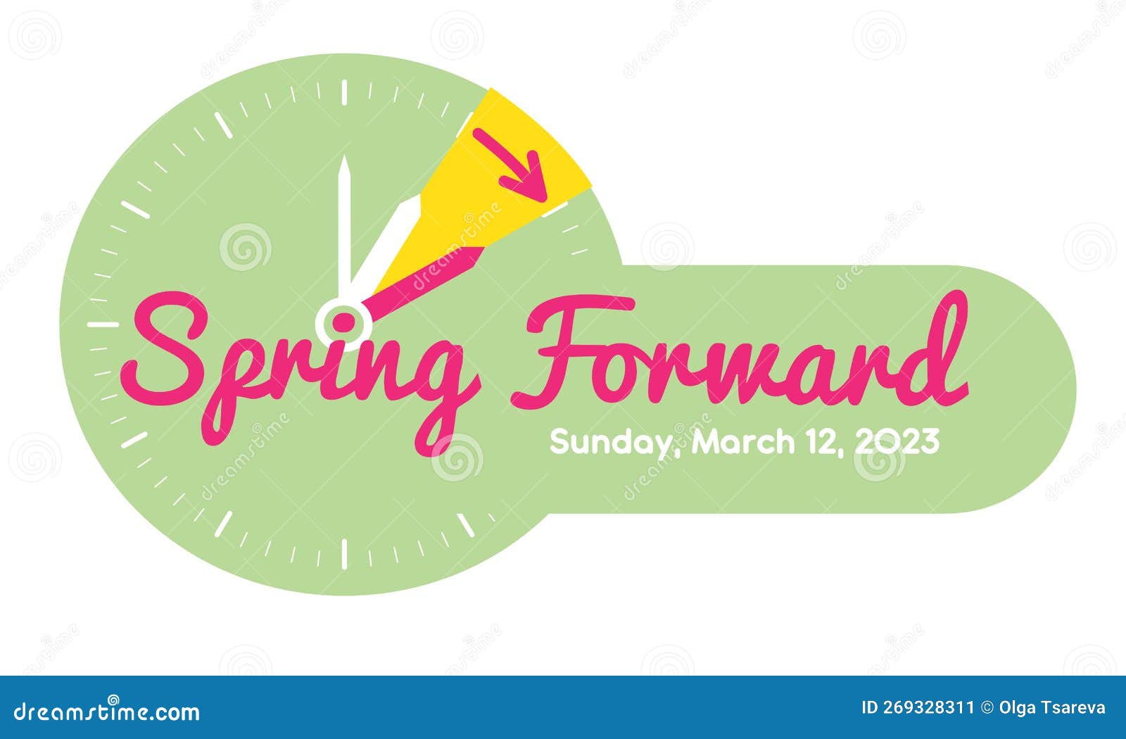 Spring Forward Web Banner. Daylight Saving Time Schedule in Graphic ...