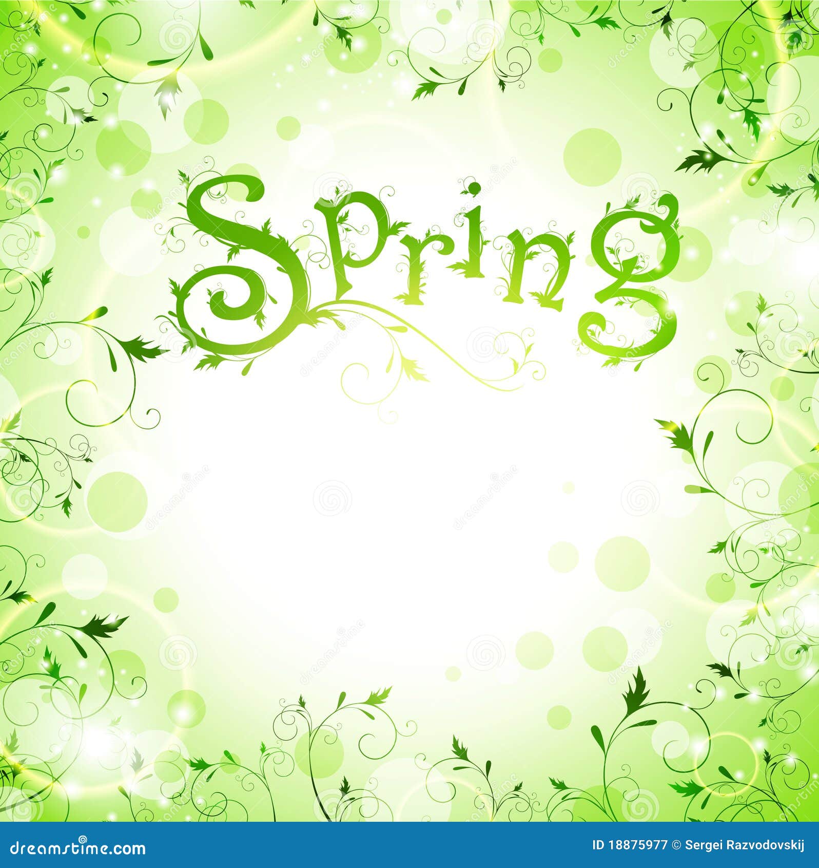 Spring frame stock vector. Illustration of calligraphy - 18875977