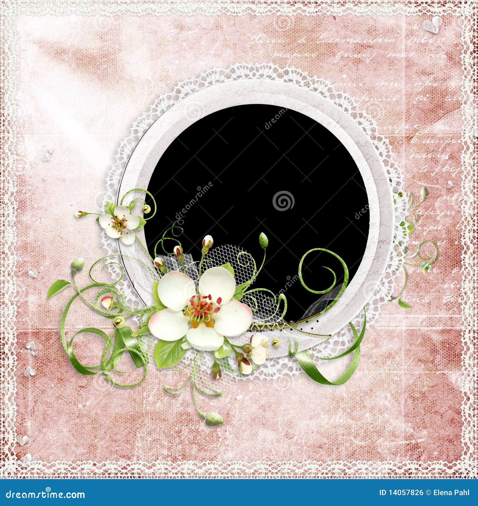 Spring Frame with Apple Tree Flowers Stock Illustration - Illustration ...