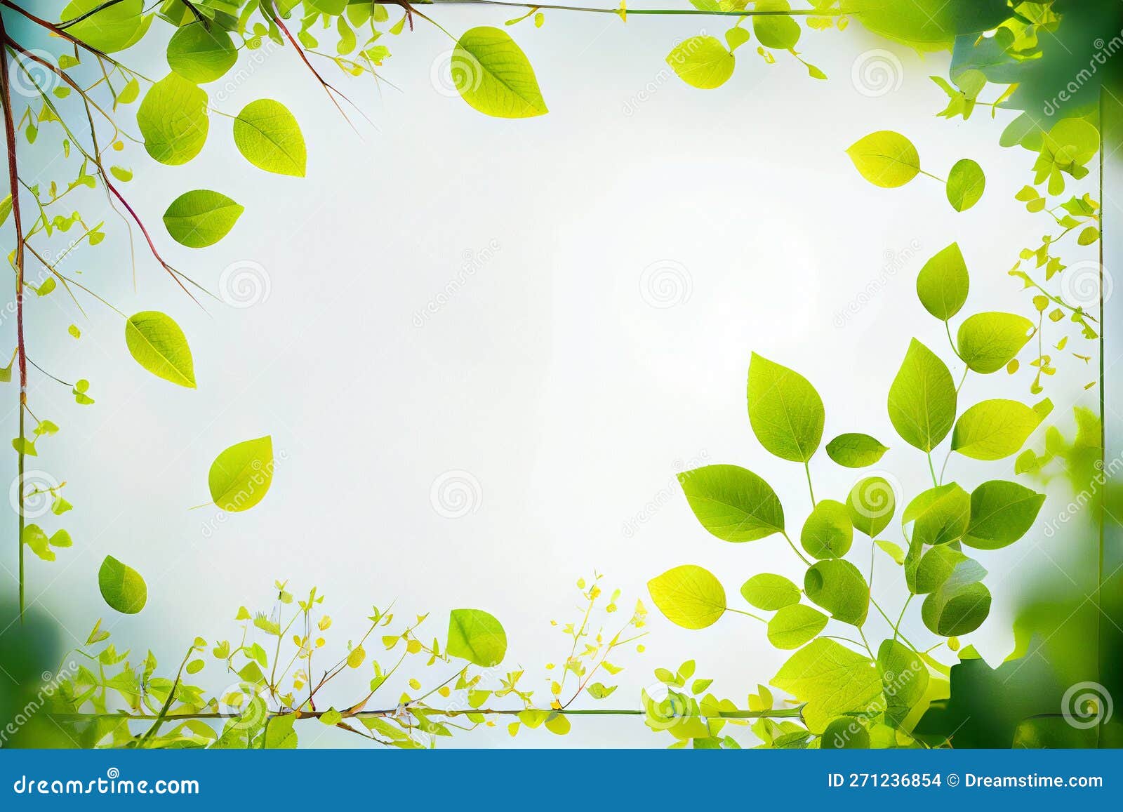 Spring Frame with Fresh Green Leaves Stock Illustration - Illustration ...
