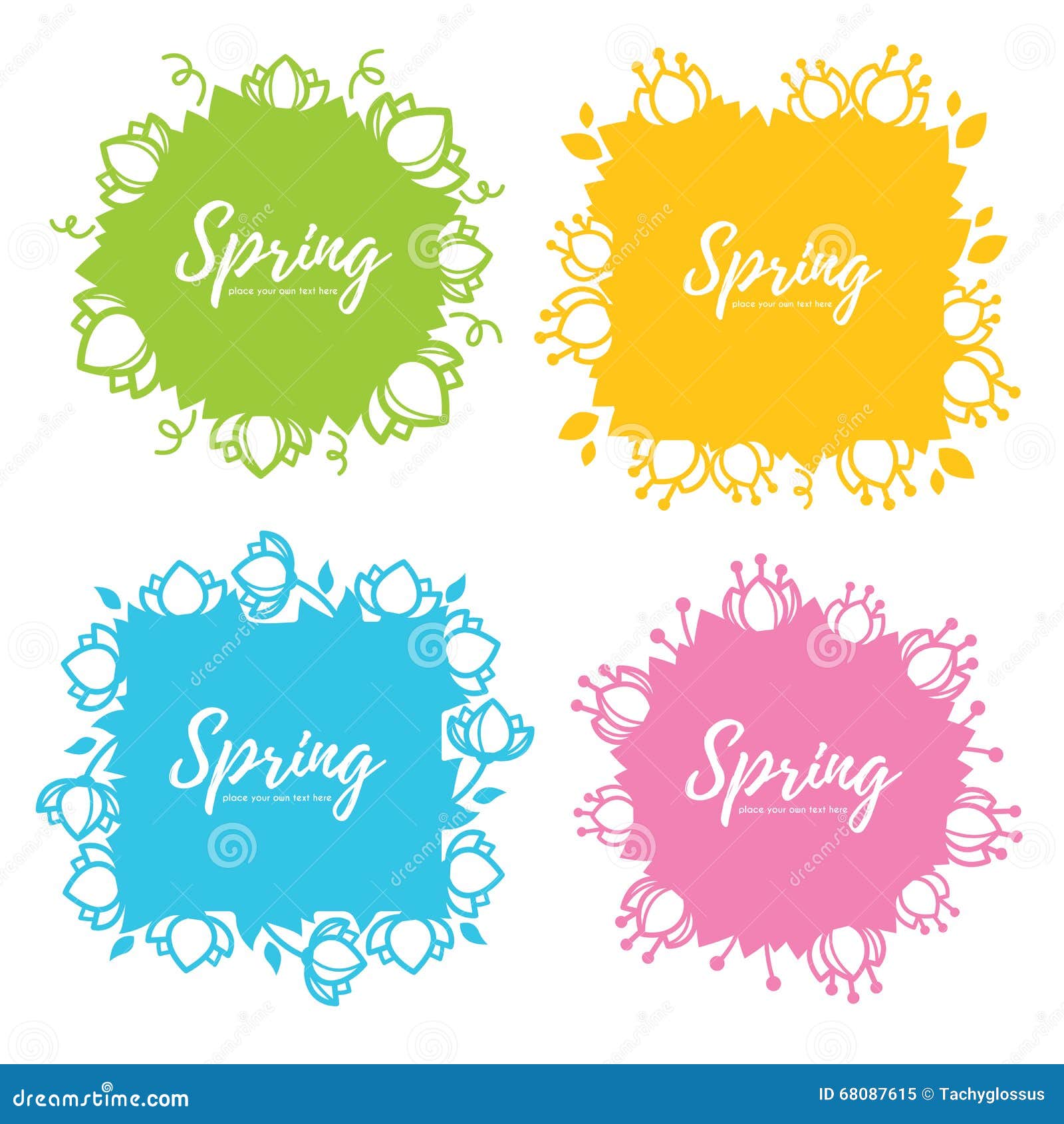 Spring frames stock vector. Illustration of decor, border - 68087615