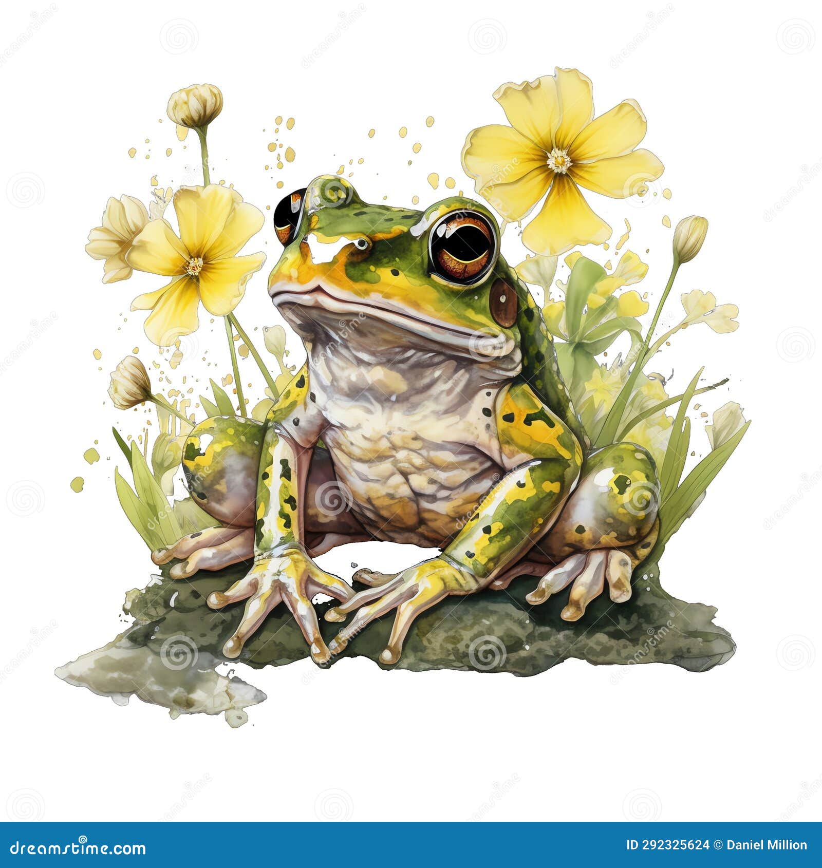 Spring Frog Isolated Coloring Page For Kids Cartoon Vector ...