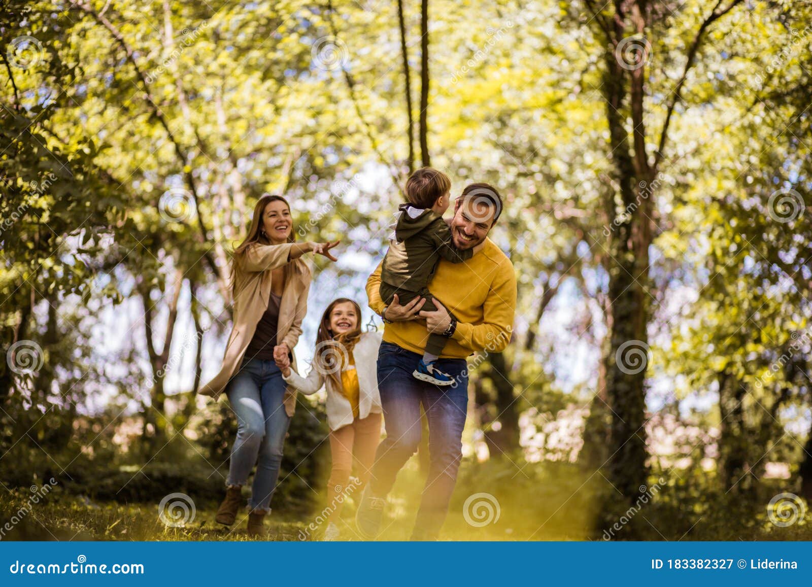 Spring fun day stock image. Image of family, adult, childhood - 183382327