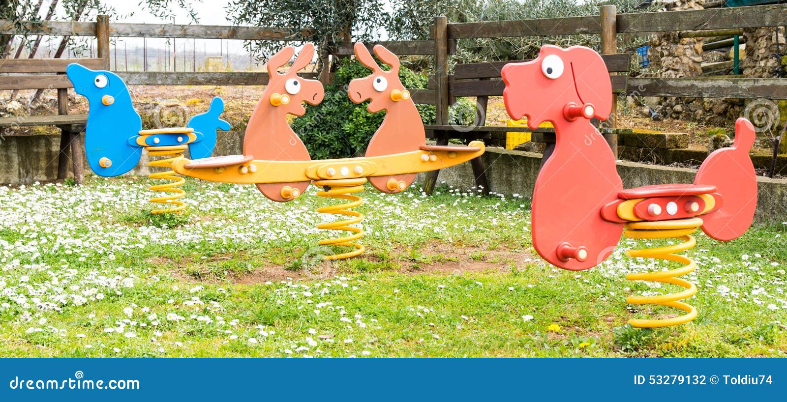 Spring games in playground stock photo. Image of play - 53279132