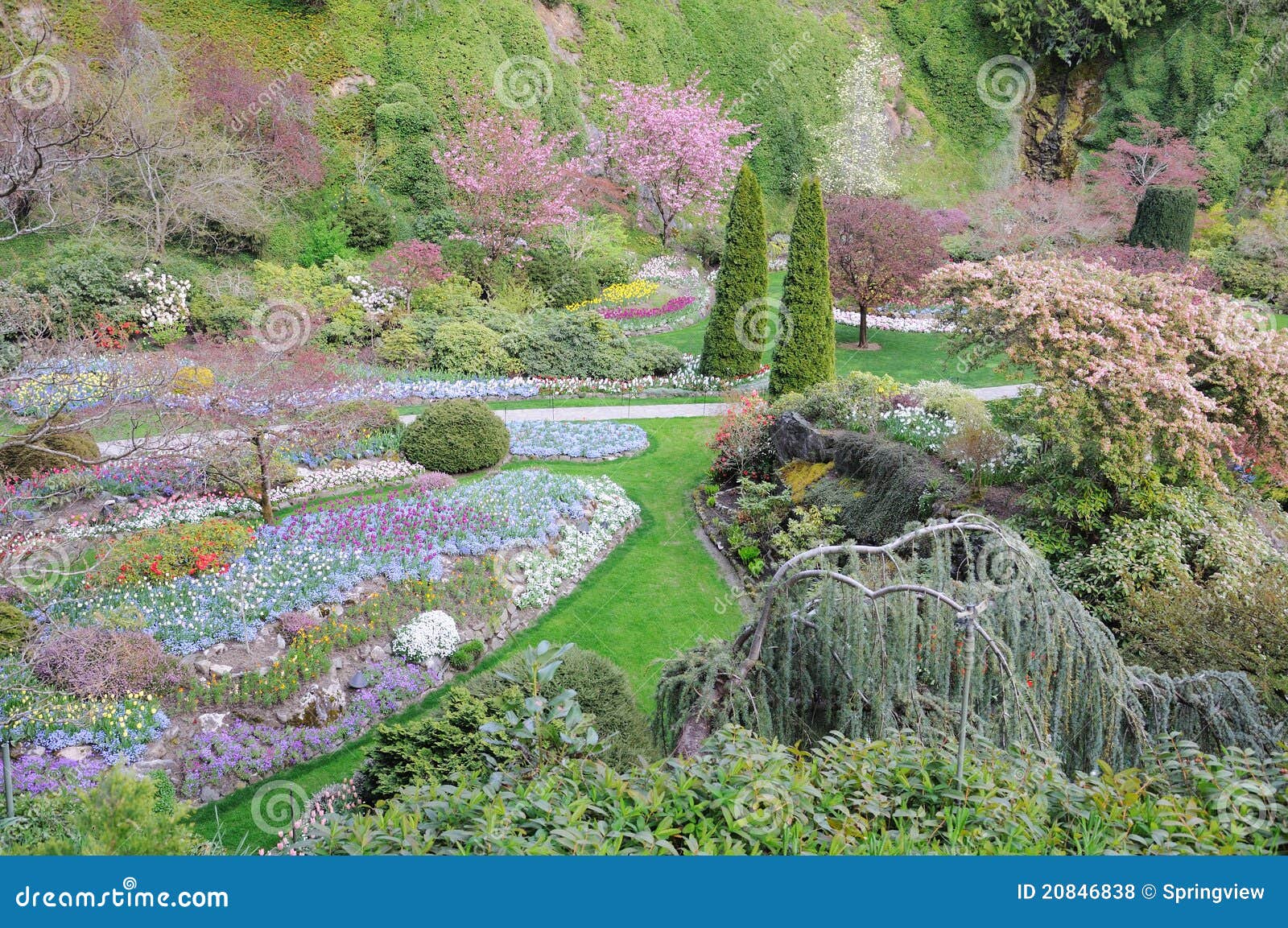 Spring garden landscapes stock photo. Image of island - 20846838