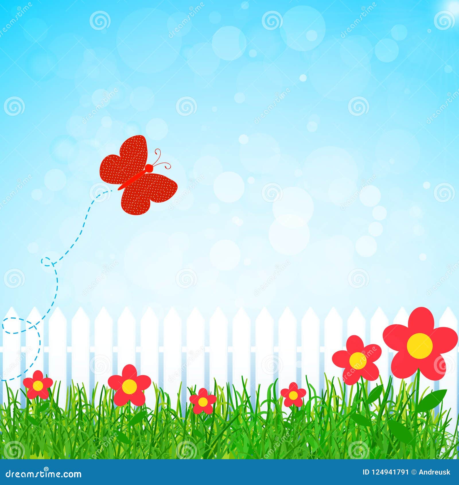 Spring garden vector stock vector. Illustration of summer - 124941791