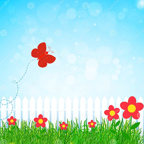 Spring garden vector stock vector. Illustration of summer - 124941791