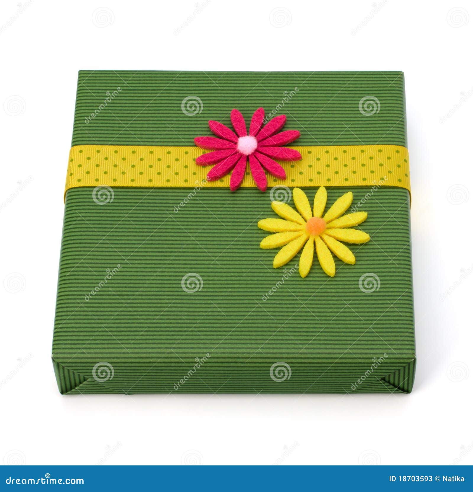 Spring Gift with Flower Decoration Stock Image - Image of color ...