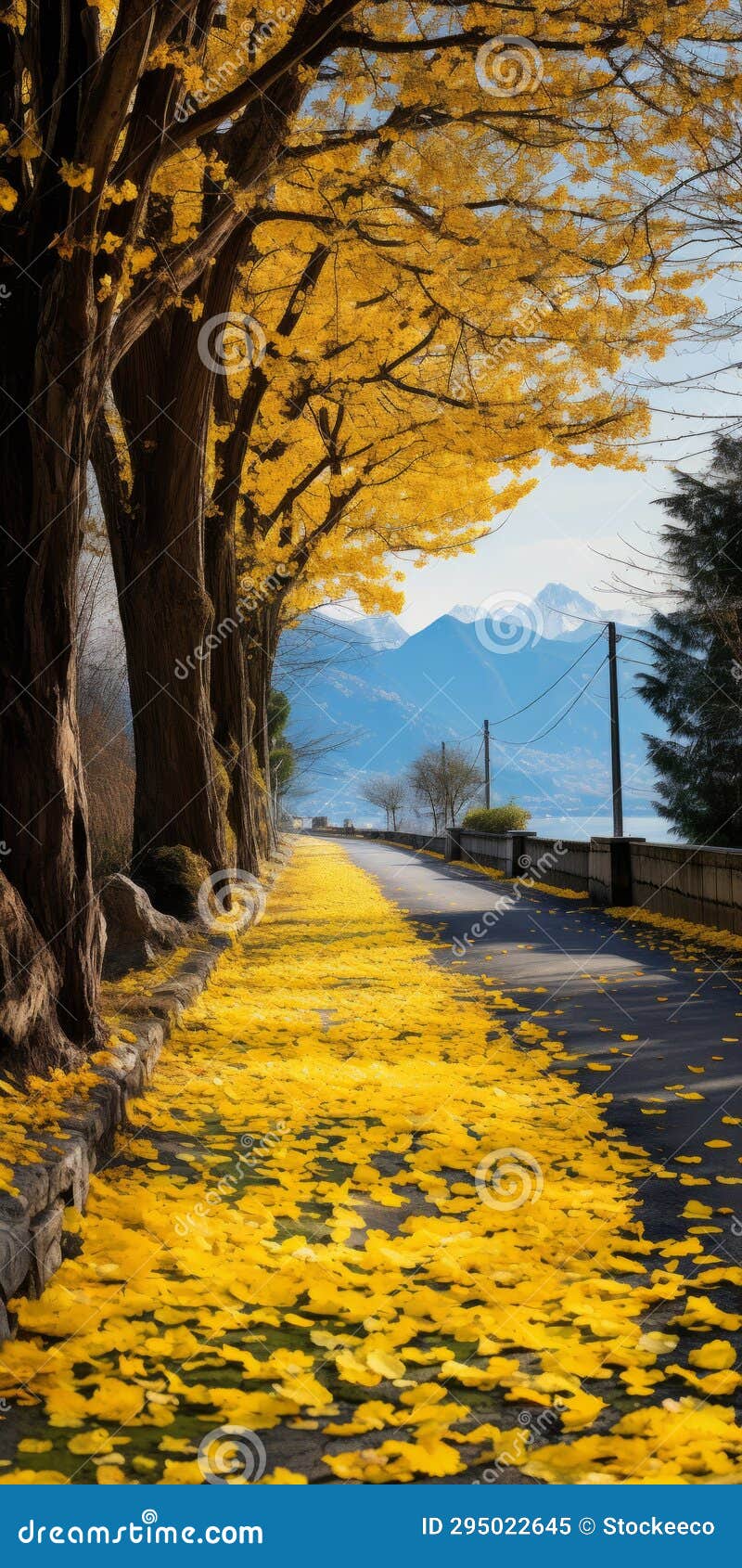 Romanticized Views of Yellow Trees in Traditional Japanese Artistic ...