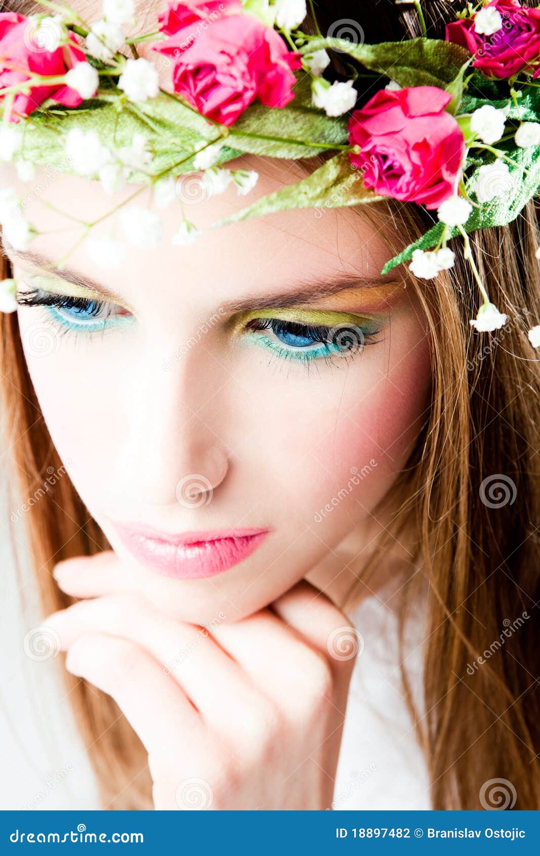 Spring girl stock photo. Image of girl, wreath, complexion - 18897482