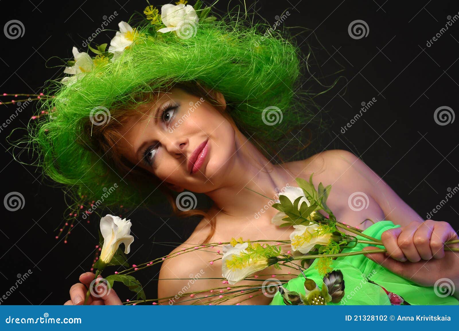 Spring girl stock photo. Image of fairy, botanical, fashion - 21328102