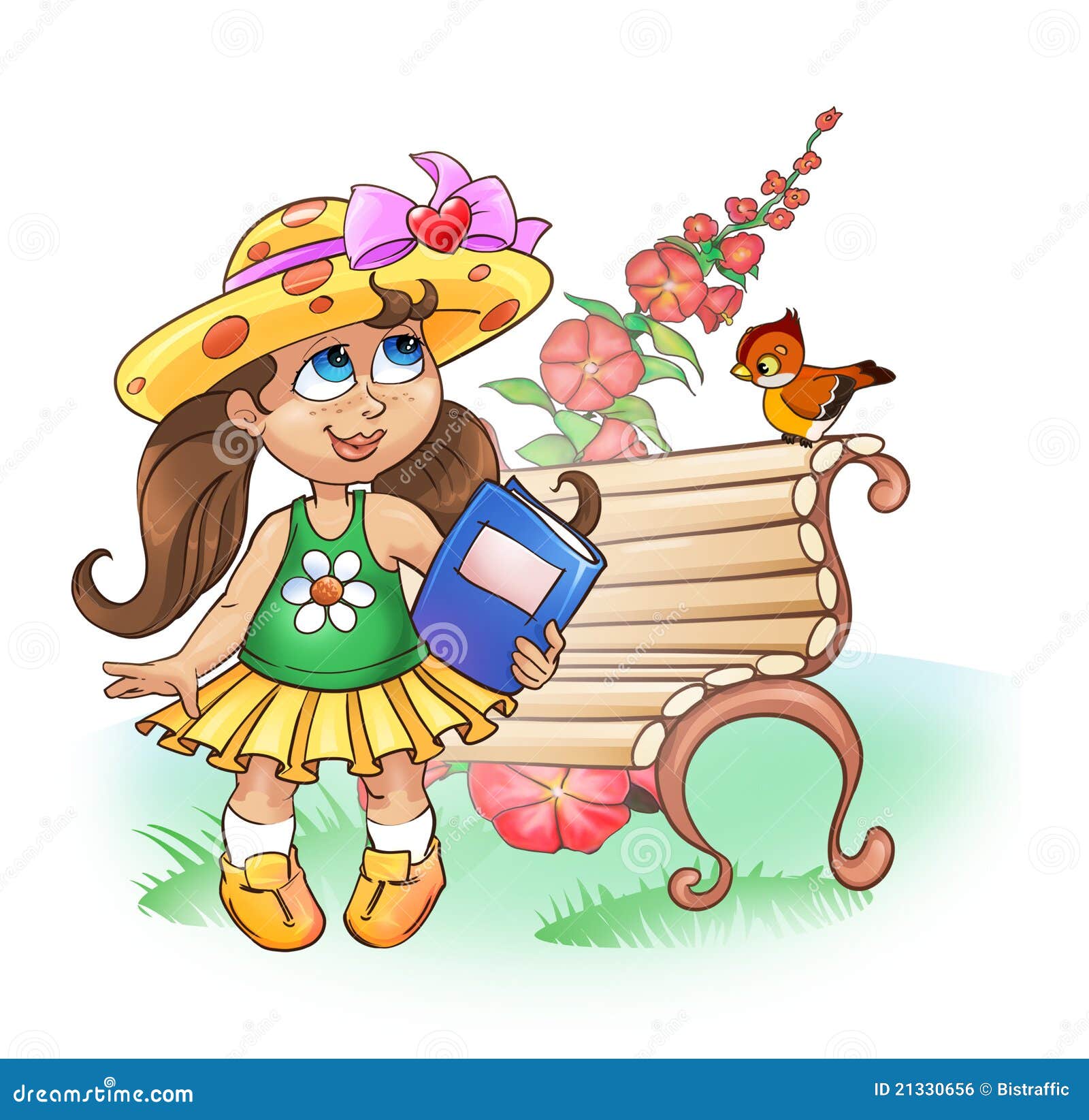 Spring girl stock illustration. Illustration of skirt - 21330656
