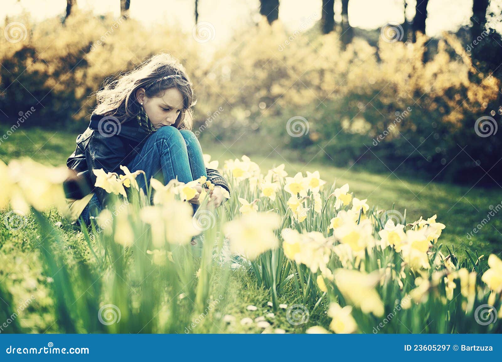 Spring girl stock image. Image of enjoyment, adorable - 23605297